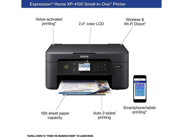 Epson Expression Home XP-4100 Wireless Color Printer with Scanner and ...