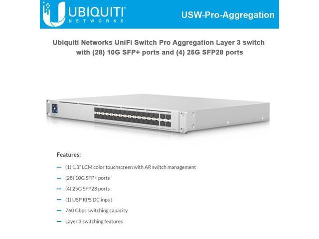 Ubiquiti UniFi Pro Aggregation Switch 10G fiber L3 switch USW ...