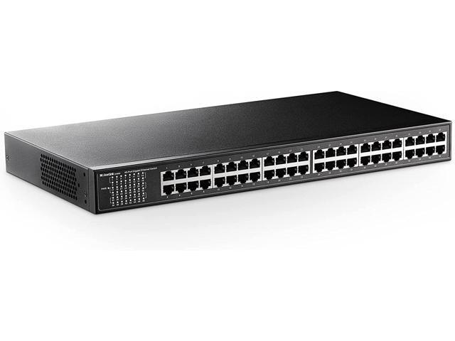 48 Port Gigabit Ethernet Switch, Dual Power Supply, Fanless Metal ...