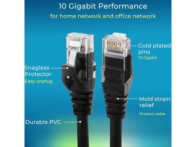 Patch Cables Cat6 2ft (24 Pack), Ethernet Patch Cable 10G, Cat 6 Patch ...