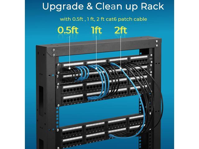 Patch Cables Cat6 2ft (24 Pack), Ethernet Patch Cable 10G, Cat 6 Patch ...