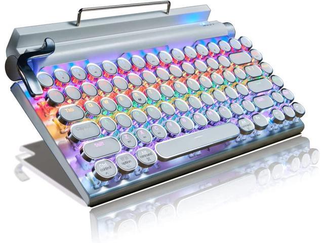 7KEYS Retro Typewriter Keyboard, 83 Keys Vintage Bluetooth Mechanical ...