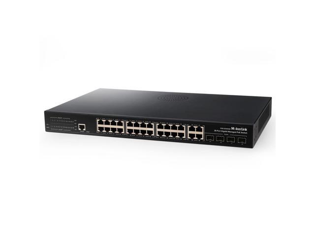24 Port PoE Gigabit Managed Switch, 4 GE Uplink, 4 Combo SFP, 300W ...