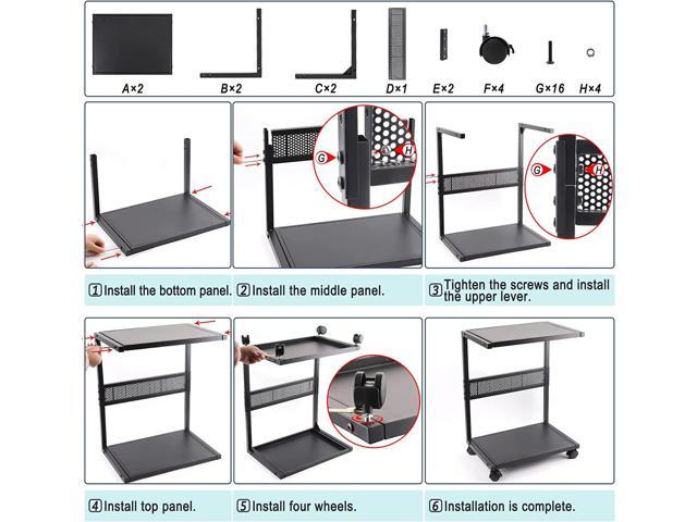 PC Stand Computer Tower Stand 2-Tier Metal CPU Stand with Locking ...