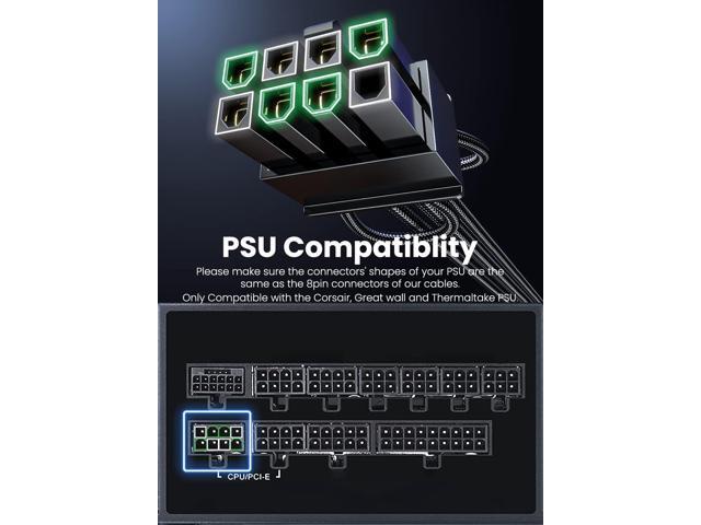 PCIe 5.0 GPU Power Cable 70cm | 16pin (12+4) 12VHPWR Connector for RTX ...