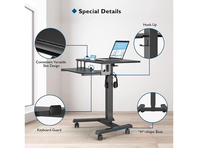 Mobile Standing Desk with Keyboard Tray, Mobile Podium, Computer ...