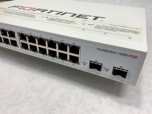 Fortinet 24-Port GbE (12-Port PoE) & 2-Port SFP Secure Access Switch FS ...