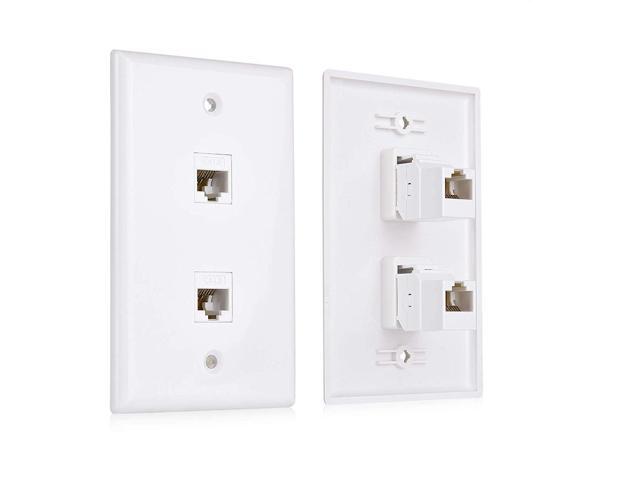 Cable Matters 2-Pack 2-Port Ethernet Wall Plate, Cat6 Wall Plate / Cat5 ...