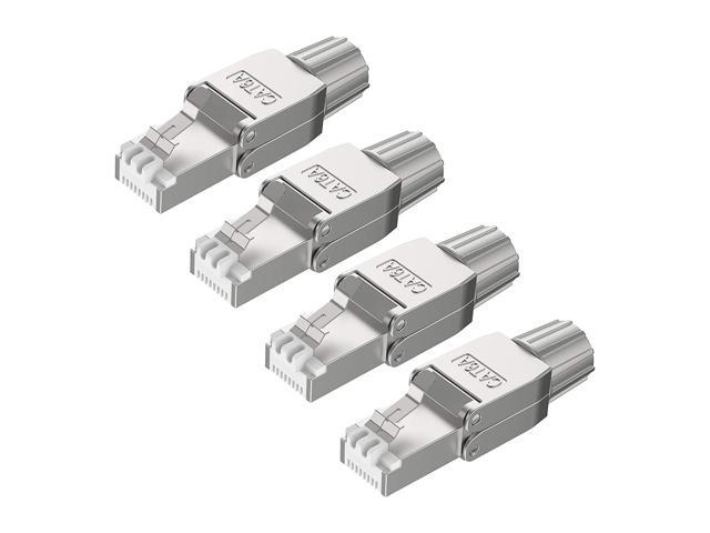 RJ45 Cat6A Connectors Tool-Free Reusable Shielded Ethernet Termination ...
