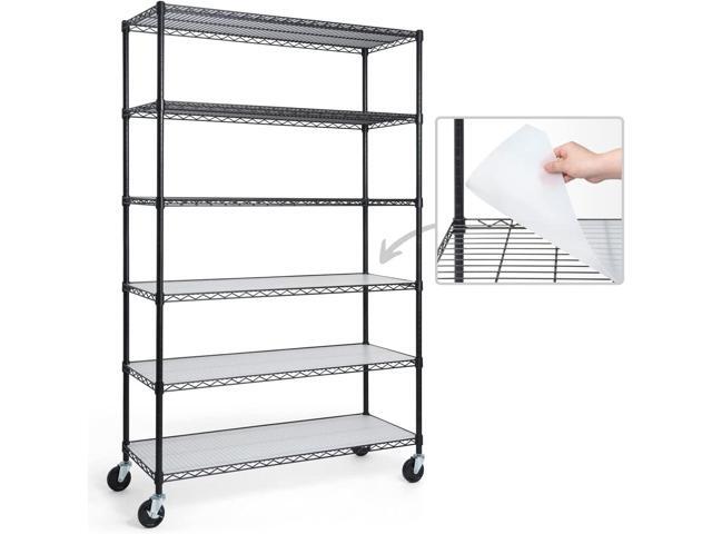 Commercial Grade Heavy Duty Wire Shelving w/Wheels, Leveling Feet ...