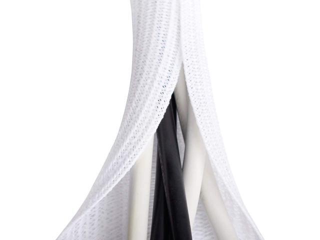 6.6ft - 1/2 inch White Cable Sleeve, Cable Organizer for Desk PC TV ...