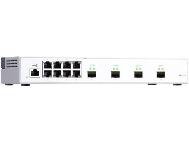 QNAP QSW-M408S 10GbE Layer 2 Managed Switch, with 4-Port 10G SFP+ and 8 ...