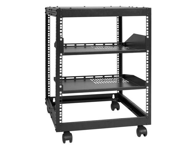 12U Open Frame Server Rack, 15''-40'' Adjustable Depth, Free Standing ...