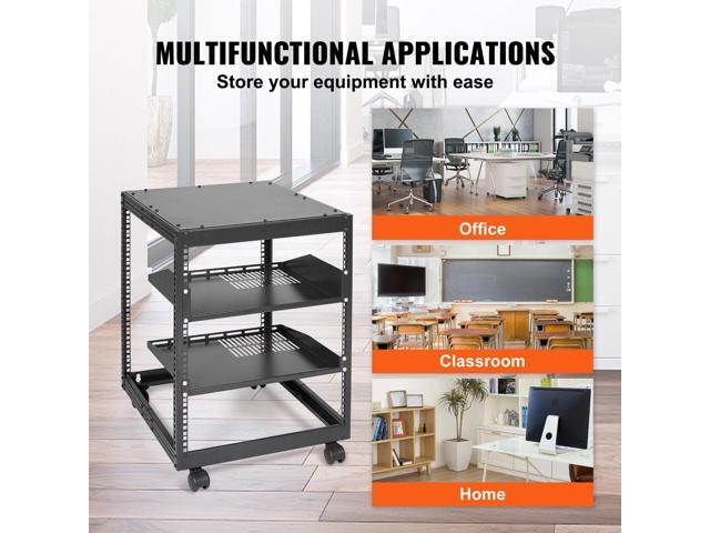 12U Open Frame Server Rack, 15''-40'' Adjustable Depth, Free Standing ...