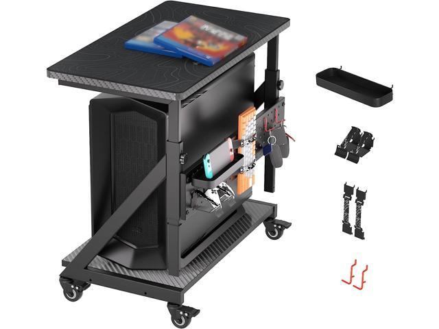 Height Adjustable Computer Tower Cart Stand, Mobile PC Laptop Standing ...