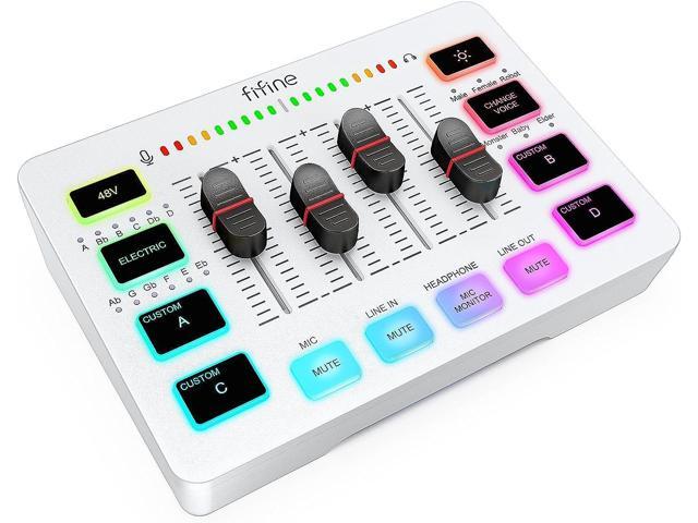 FIFINE Audio Mixer, Gaming Streaming PC Mixer with Slider Fader, XLR ...