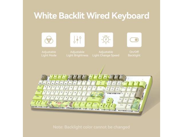 Elf Themed Mechanical Gaming Keyboard, 104 Keys Full Size Wired ...