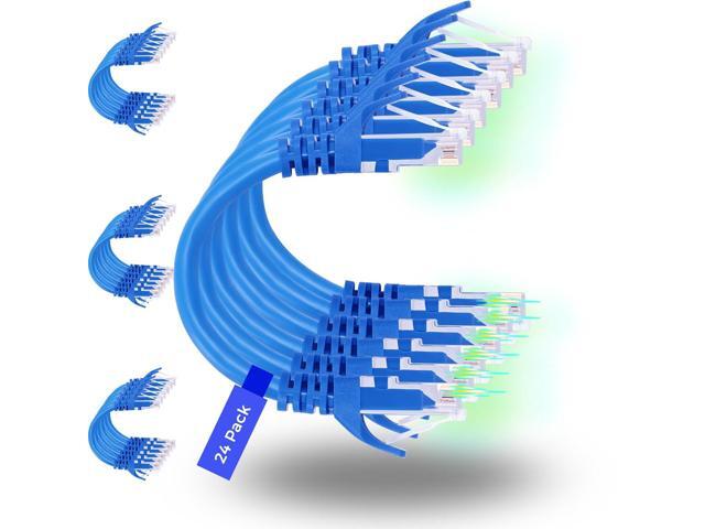 Patch Cables Cat6 1ft (24 Pack), Ethernet Patch Cable 10G, Cat 6 Patch ...