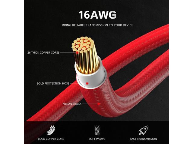 Power Supply Sleeved Cable, 16 AWG PSU Extension Cable Kit of White ...