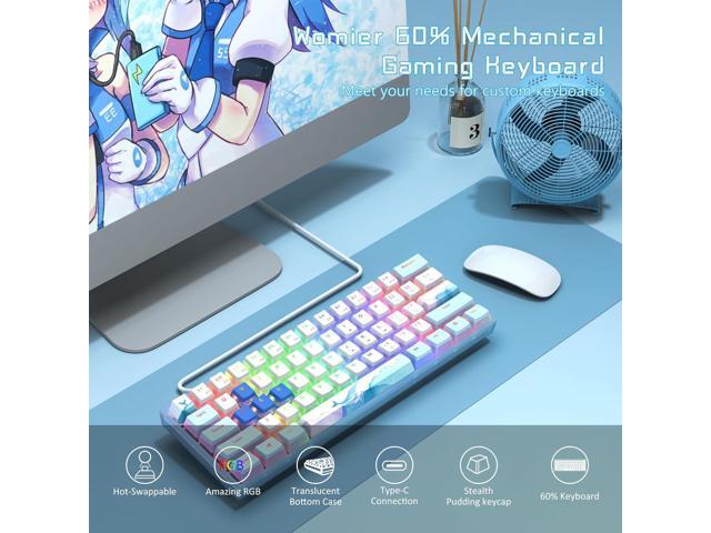 60% Percent Keyboard, Mechanical RGB Wired Gaming Keyboard, Hot ...