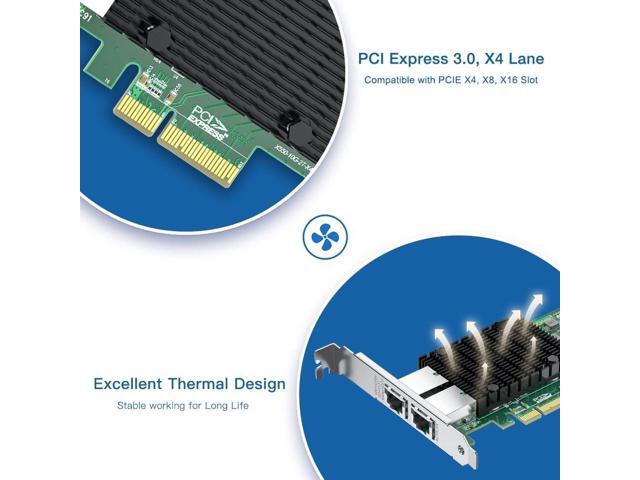 10Gb RJ45 PCI-E Network Card NIC, Compare to X550-T2, with Intel X550-AT2 Chip, Dual RJ45 Ports ...