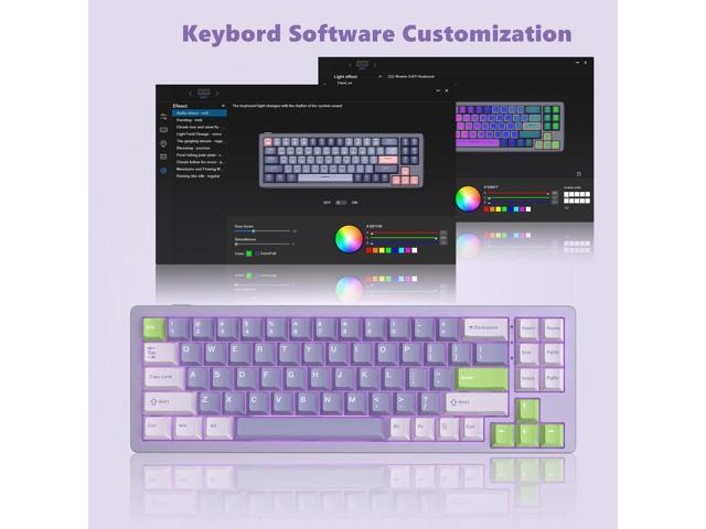 75% Gaming Keyboard, Aluminum Alloy Shell Wireless Mechanical Keyboard ...