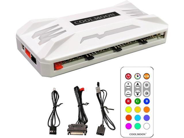 Computer Fan Temperature ARGB Controller Integrator, Remote Control ...