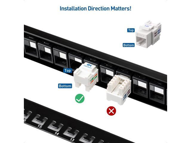 Cable Matters Rackmount or Wall Mount 1U 24 Port Keystone Patch Panel ...