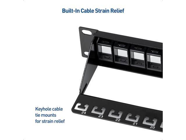 Cable Matters Rackmount or Wall Mount 1U 24 Port Keystone Patch Panel ...