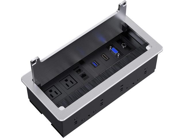 Recessed Connectivity Box Outlet for Conference Room Table with 2AC ...