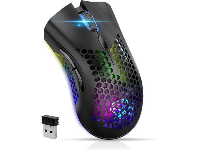 Wireless Gaming Mouse, Silent Click Wireless Rechargeable Mouse with ...