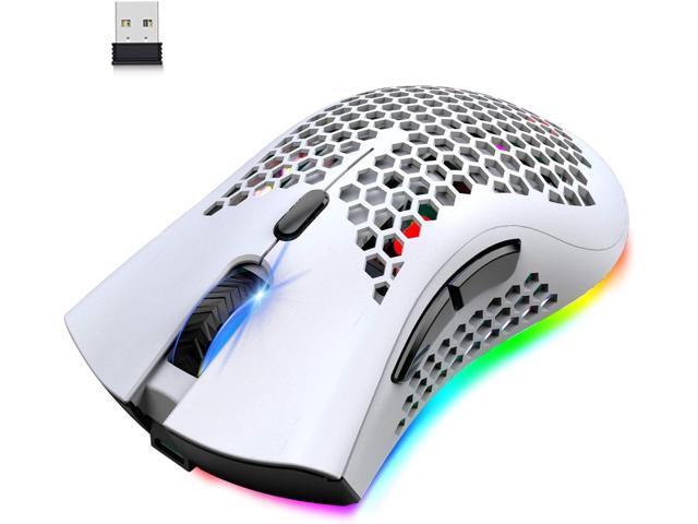 Wireless Lightweight Gaming Mouse Honeycomb with 7 Button Multi RGB ...