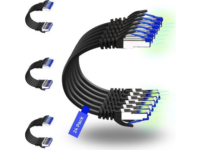 Patch Cables Cat8 2ft 24 Pack Slim, Cat8 Ethernet Patch Cable 40G ...