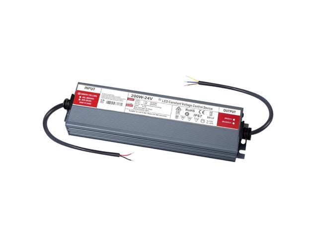LED Driver 200 Watts 24V DC Low Voltage Transformer Waterproof IP67 Power Supply Transformer ...