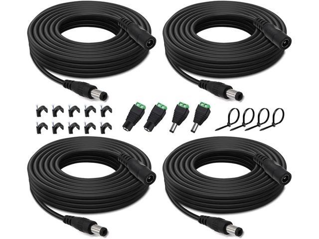 4PCS 33FT(10m) 12V DC Power Extension Cable with Power Jack Adapter ...