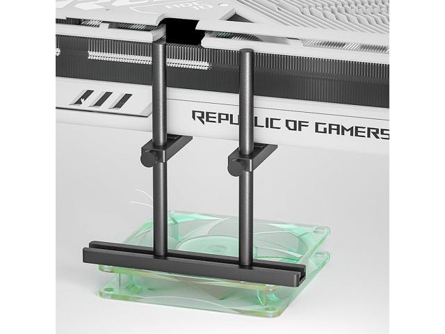GPU Support Bracket Dual Brace: Fan mounting Adjustable Aluminum ...