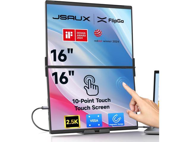 6" 2.5K Dual Touchscreen Portable Monitor, Triple Laptop Touch IPS ...