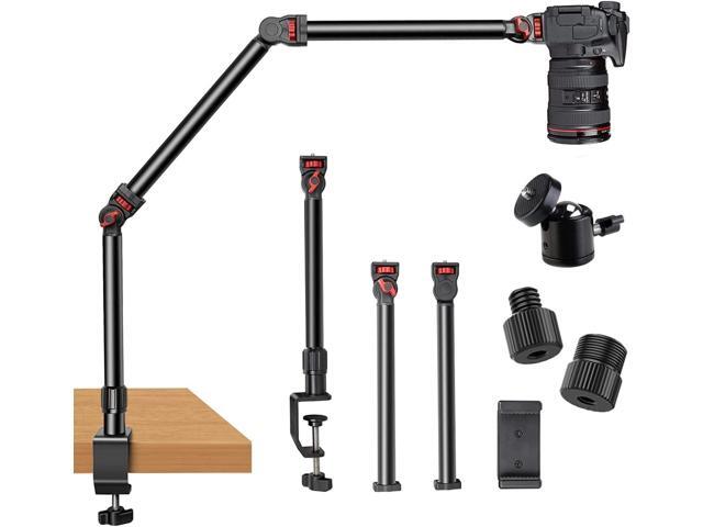 Overhead Camera Mount Desk Stand, 3-Section Flexible Detachable ...