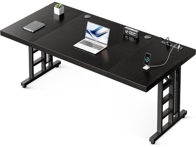 71" Executive Desk with USB Ports, Computer Office Desk, Large Mordern ...