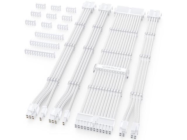 PSU Cable Extension Kit, Sleeved PC Cables Extensions Mod,24Pin ATX x1 ...