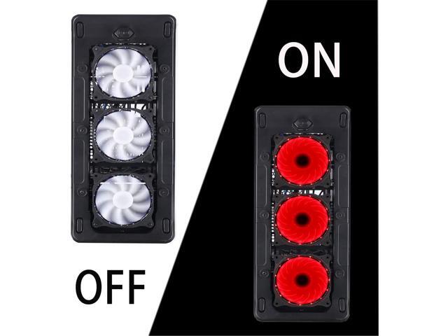 120mm Computer Fans PC Red LED Case Fan Quiet 12V 3Pin Gaming PC ...