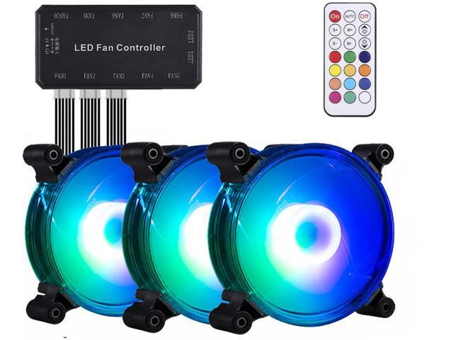 120mm PC Computer Case Fans RGB 12V Quiet LED Transparent Gaming PC ...