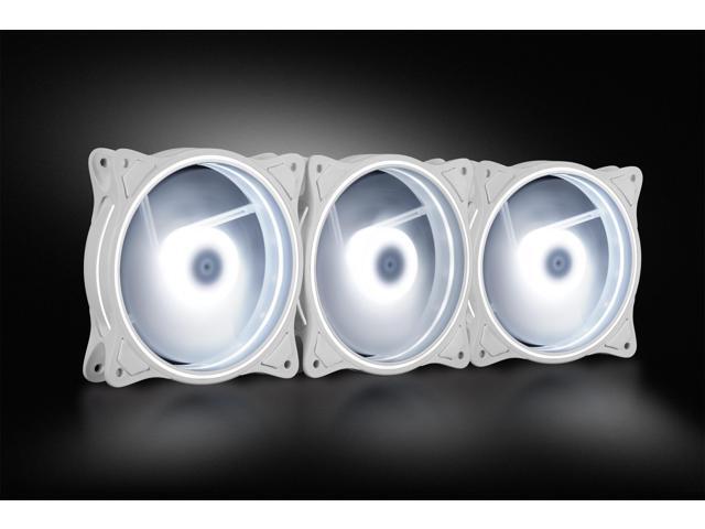 120mm Computer PC Cooling Fan White LED Game Case Cooler Fan Quiet 12V ...