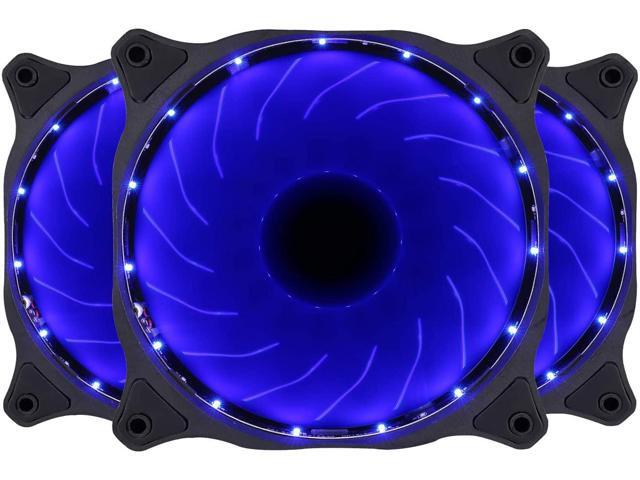 120mm Computer PC Blue LED Case Fan Quiet 12V 3pin Gaming PC Computer ...