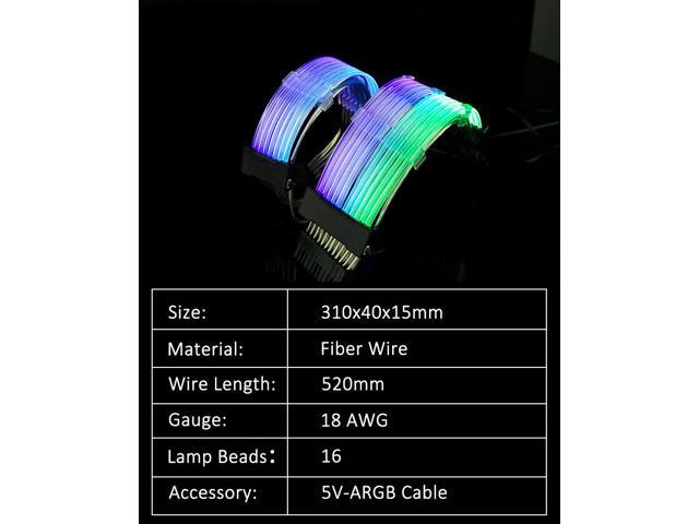PANO-MOUNTS ATX RGB Extension Cable Dual 8Pin Graphics Card GPU Sleeved ...