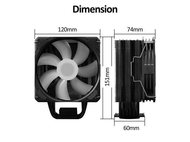 PANO-MOUNTS CPU Cooler Stock Air Cooling Fan with 120mm ARGB 4Pin PC ...