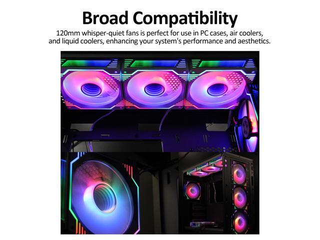 PANO-MOUNTS 120mm Black Infinity Mirror ARGB Fans 5V 3Pin Addressable ...