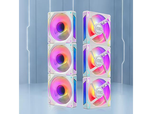 PANO-MOUNTS 120mm White Infinity Mirror ARGB Case Fans 5V 3Pin ...