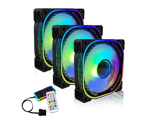 PANO-MOUNTS 120mm RGB Fans 12V Quiet Gaming PC Computer LED CPU Cooler ...