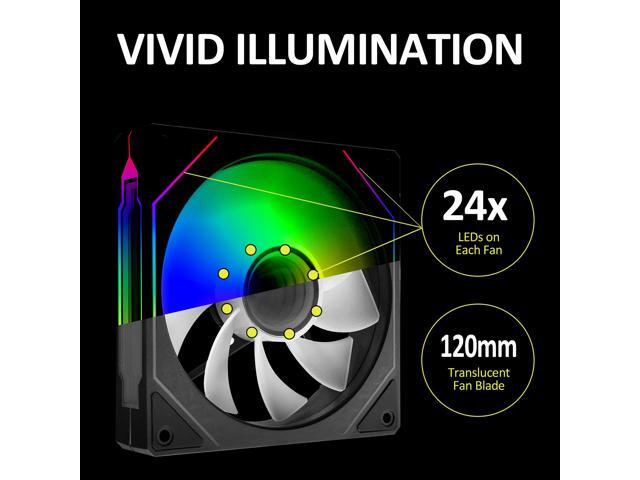 PANO-MOUNTS 120mm Infinity Mirror ARGB Addressable RGB PWM Cooling Fans ...